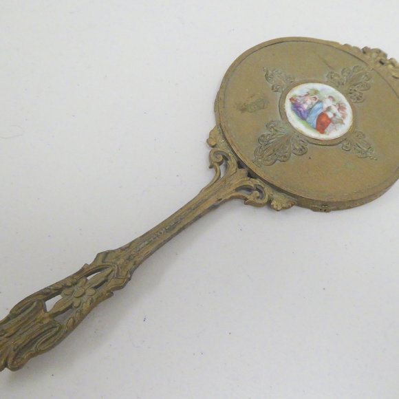 Accessories | Antique Victorian Hand Held Mirror Cabochon Muses | Poshmark